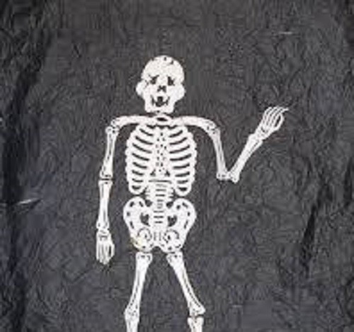 5 Vintage Miniature Halloween Jointed Thin Tin/ Metal White SKELETON ...