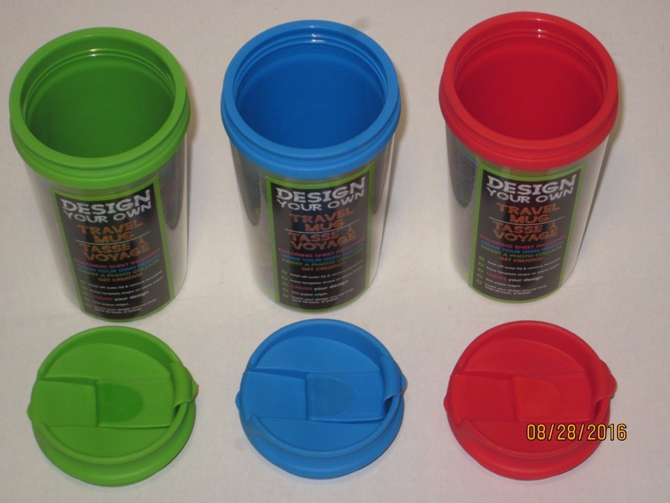 Design Your Own Colorful Travel Mug - Double Walled Cup Kids Arts ...