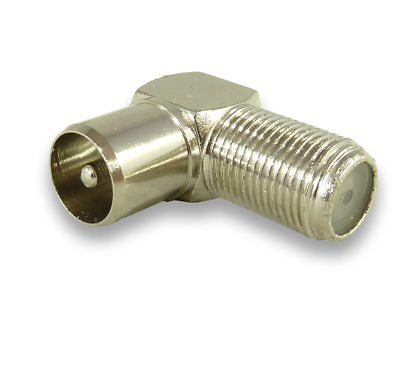 Angled TV Aerial Adapter TV Coaxial Male To F Adapter F plug Female 90 ...