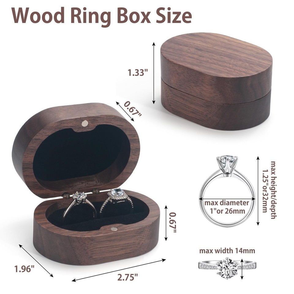 Wedding Ring Box for Ceremony, Engagement Ring Holder Box Proposal ...
