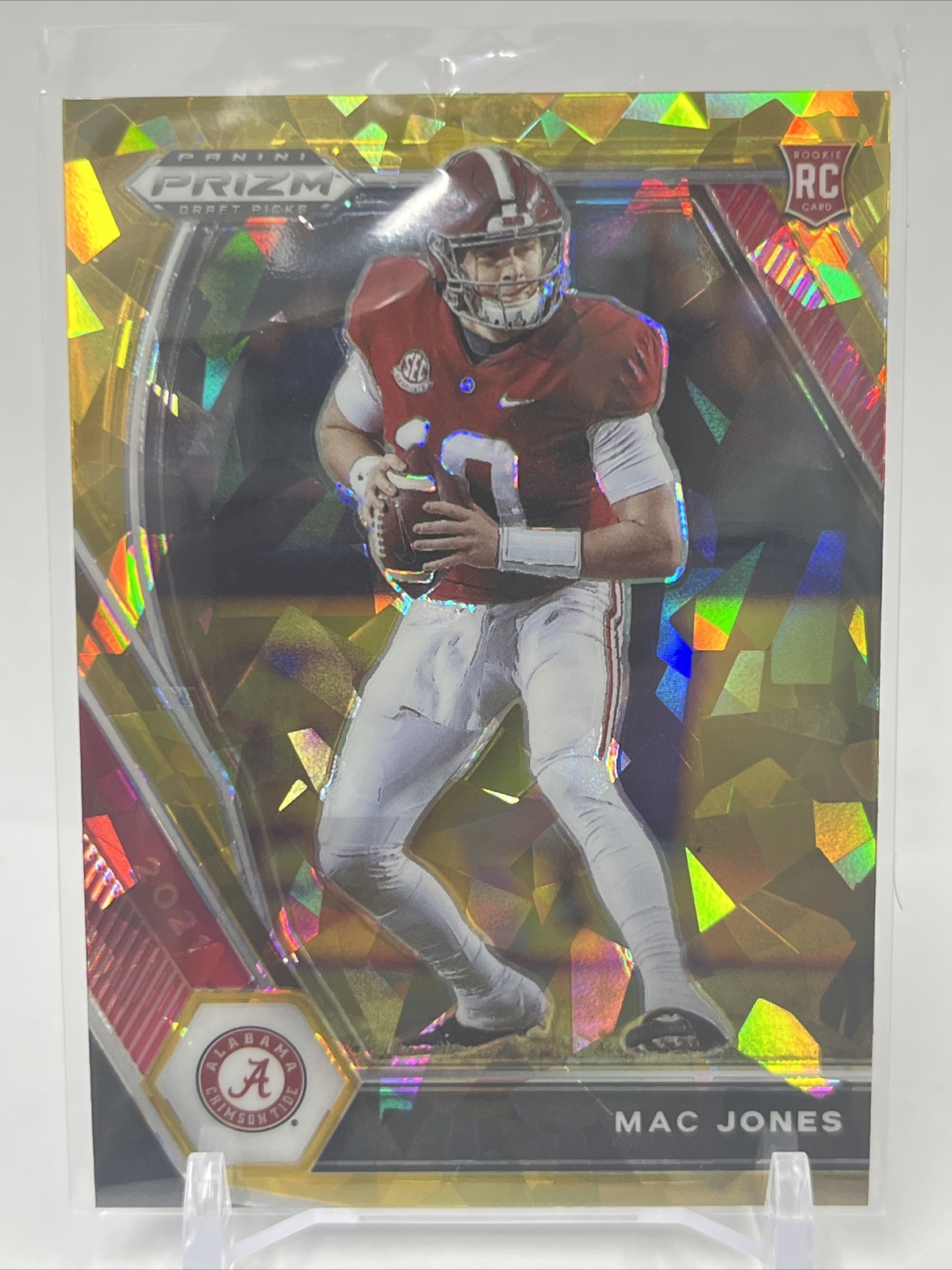 2021 Prizm Draft #104 Mac Jones Rookie Card RC Gold Cracked Ice | eBay