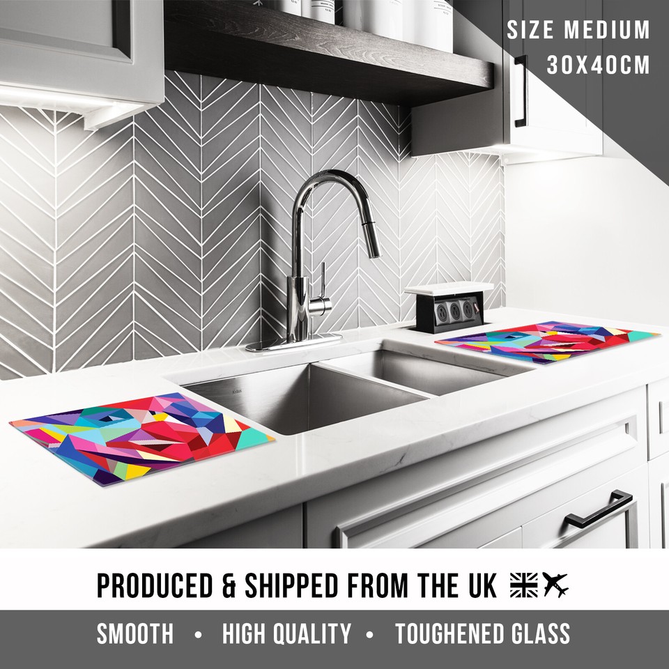 Pink Blue Yellow Cutting Boards | Glass Worktop Savers | Catering ...