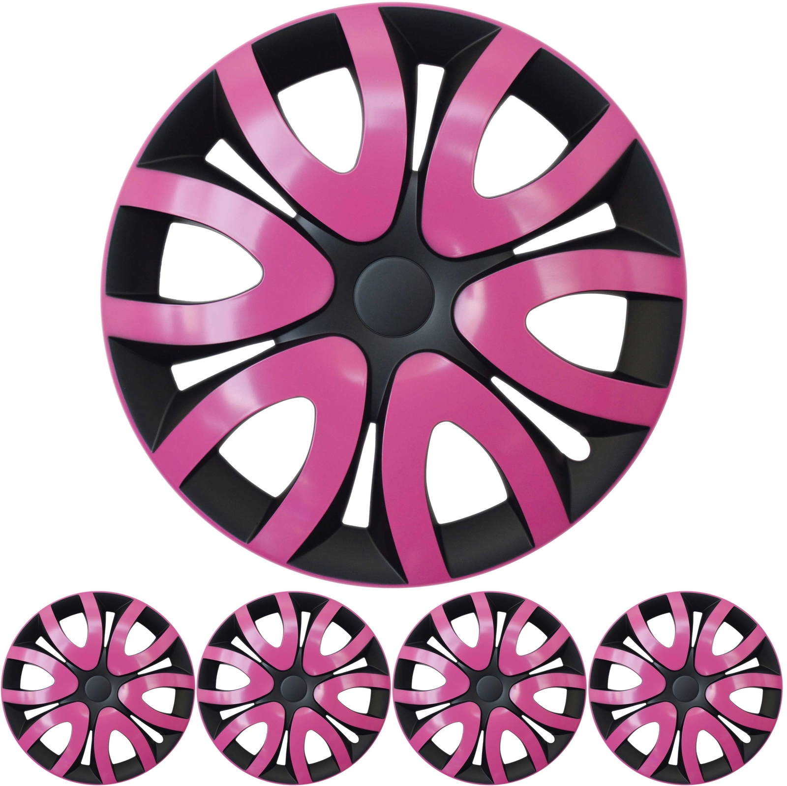 16 INCH 4X Premium Design Wheel Covers Set Mika | Pink/Black