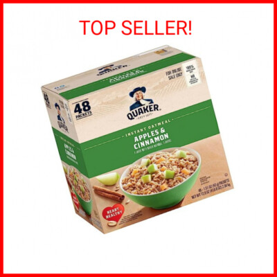 Quaker Instant Oatmeal Packets, Apples & Cinnamon, 48 Count, 72.48 oz ...