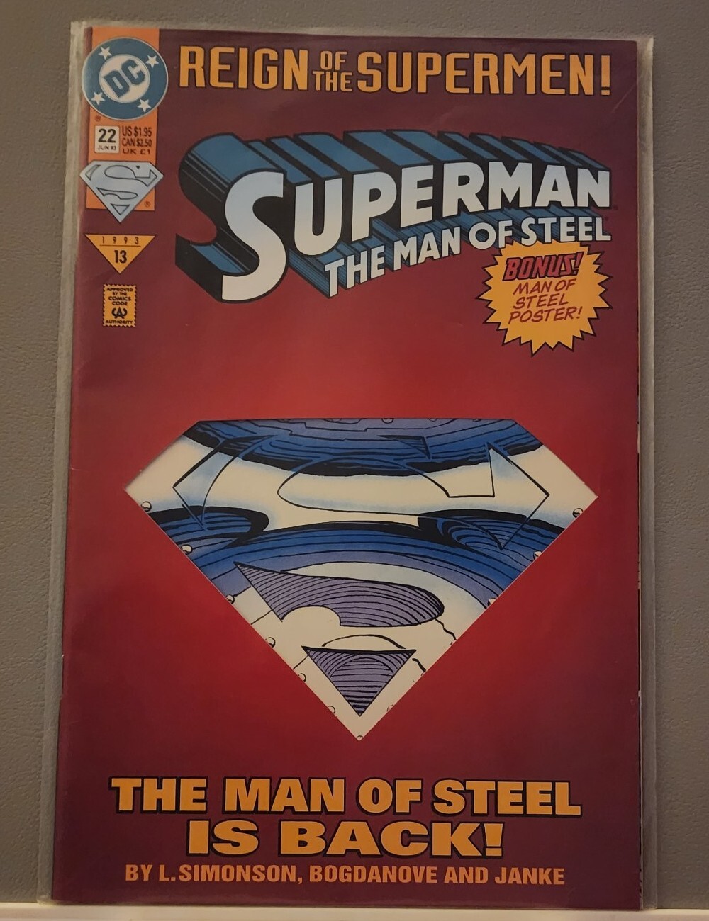 1993 DC Comics, Superman #22, Reign Of The Supermen w/ Bonus Poster | eBay