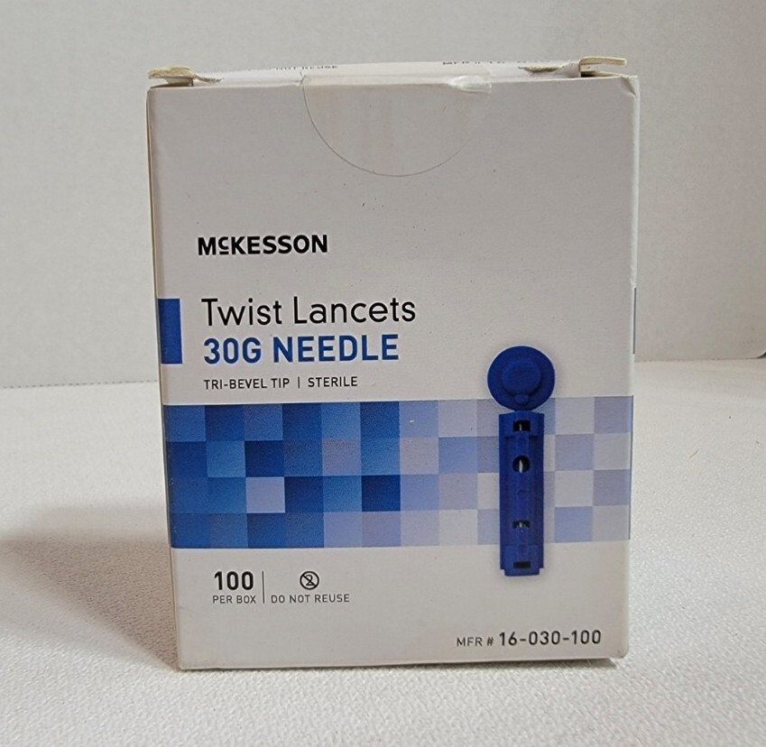 McKesson Safety Lancet Twist Top 30 Gauge Needle 1.8 mm Depth 1 Box 100 ...