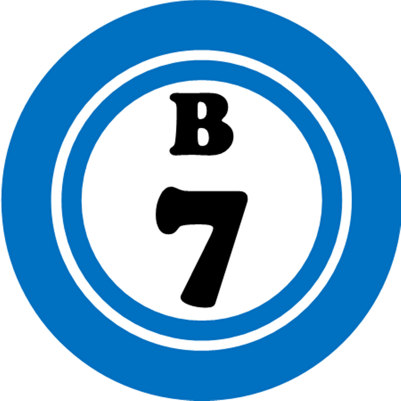 B 7 B7 Bingo Ball - 10 Pack Circle Stickers 3" x 3" - Hobby Number ...