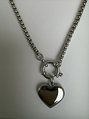 JBloom Design Fashion Trendy Jewelry Silver Chain Heart Charm Pendant ...