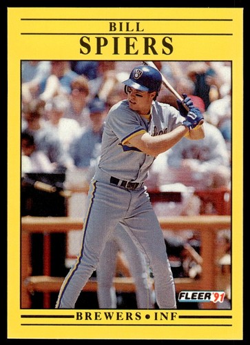 1991 Fleer Baseball Card Bill Spiers Milwaukee Brewers #597 | eBay