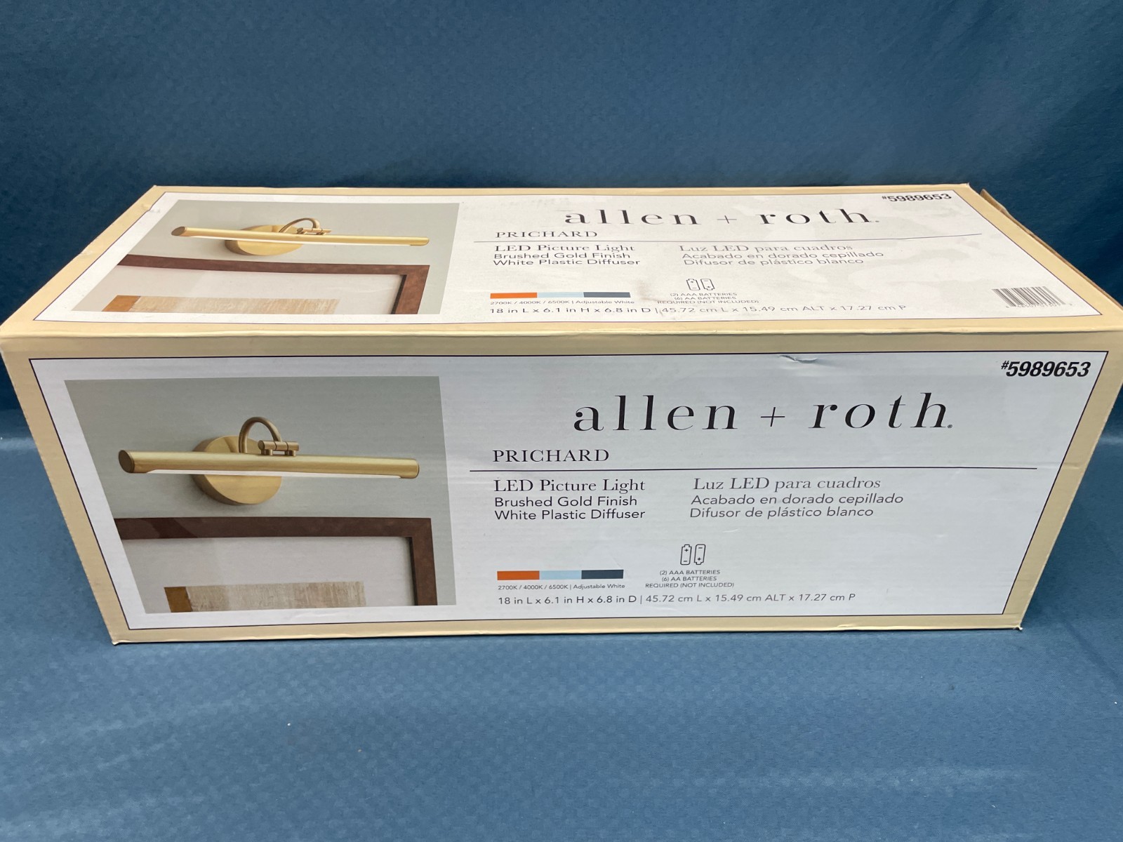 allen + roth Prichard Brushed Gold LED Battery Picture Light FS00080-BA ...