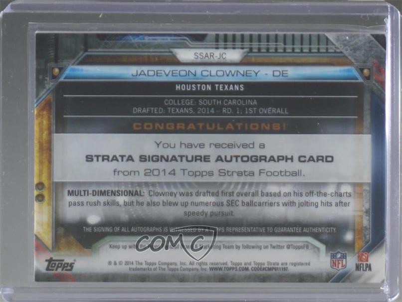 2014 Topps Strata Signatures /50 Jadeveon Clowney #SSAR-JC Rookie Auto ...