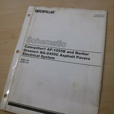CATERPILLAR AP-1055B BG-2455C PAVER Electrical Schematic Manual BARBER ...