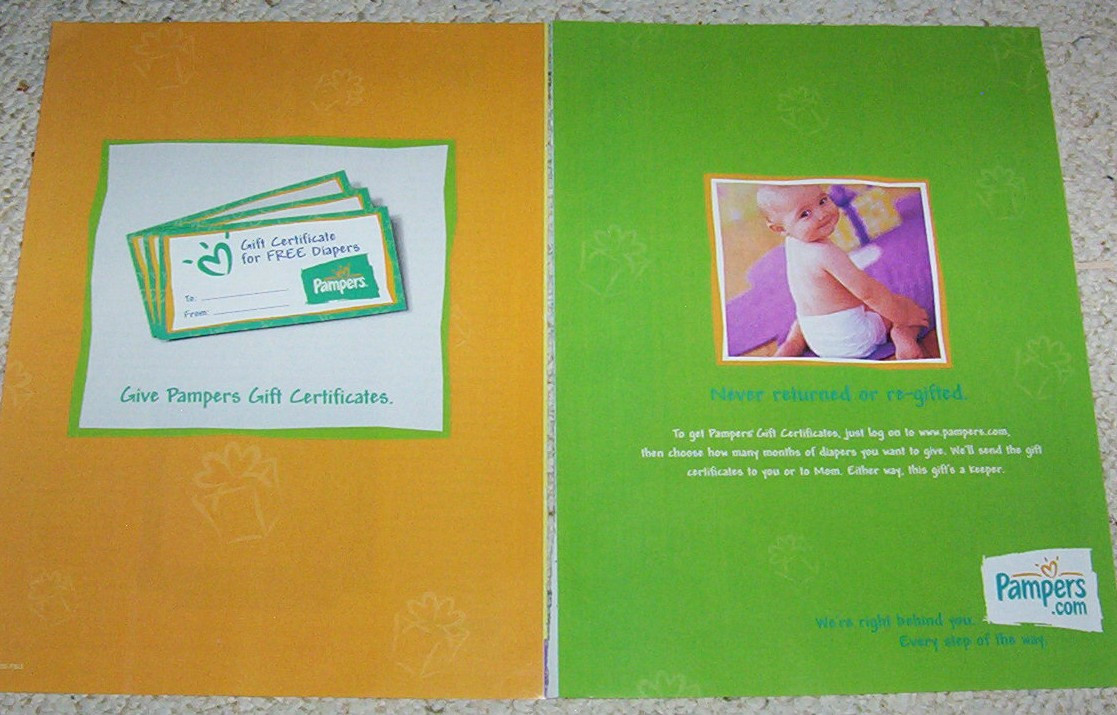2000 print ad page - Pampers gift Diapers CUTE baby in diaper Procter ...