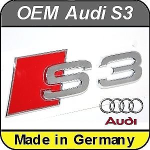 OEM Audi A3 Chrome S3 Badge Emblem Rear S Line Sport | eBay
