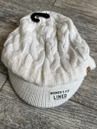 Adidas Cable Knit Hat Cap Fleece Lined Climawarm Crystal Brimmer ...