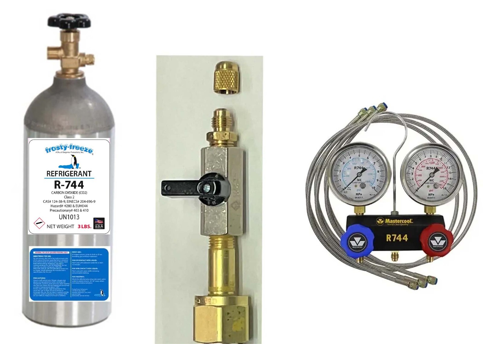 R744 Refrigerant, Carbon Dioxide, CO2, 3 Liquid Lb, Refillable Aluminum Tank Kit | eBay