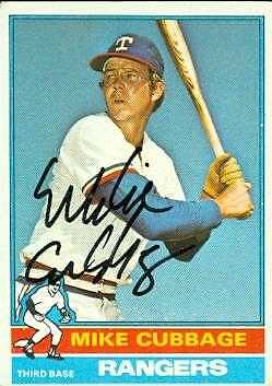 Mike Cubbage autographed Baseball Card (Texas Rangers) 1976 Topps #615 ...