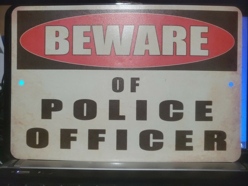 Beware Of Police Officer Rustic Sign SignMission Classic Plaque ...