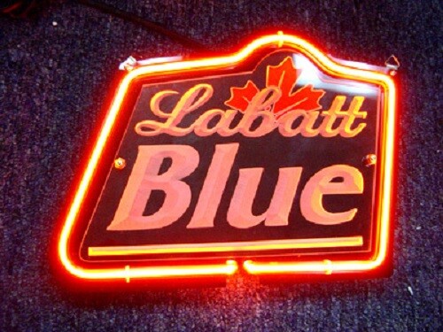 Labatt Blue Beer 3D Carved 14" Neon Light Sign Lamp Bar Open Pub ...
