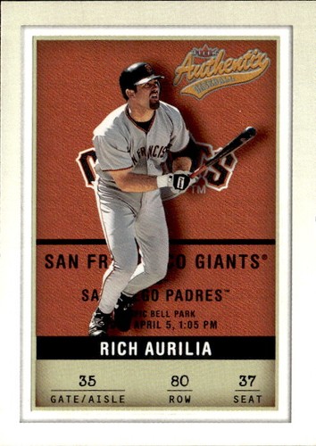 2002 Fleer Authentix Rich Aurilia 80 San Francisco Giants | eBay