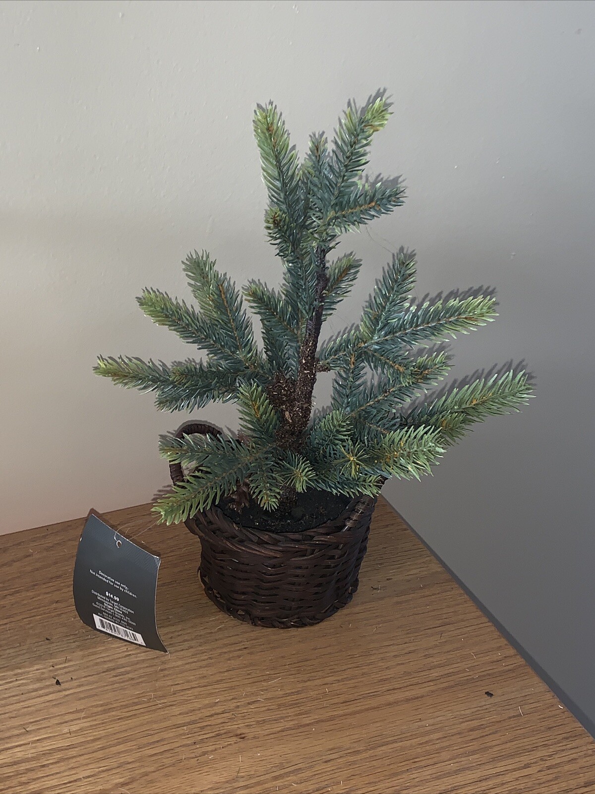 THRESHOLD Miniature Scotch Pine Christmas Tree Table Decor in Basket ...