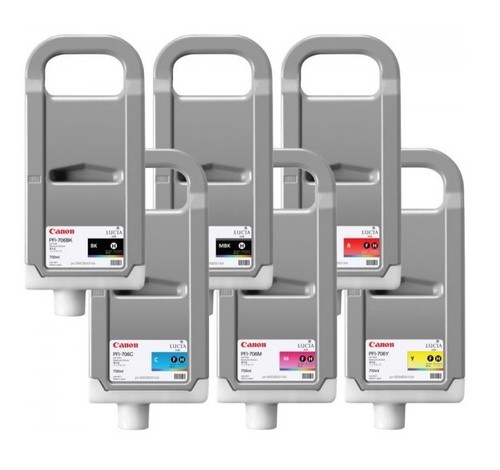 6x Genuine Ink Canon iPF8300 iPF8400SE iPF9400 / PFI-706 700ml MBK BK C ...
