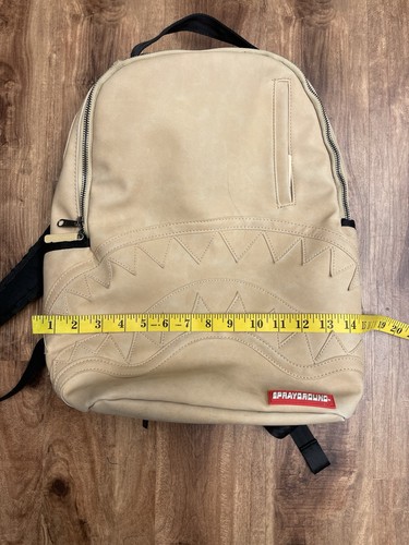 RARE LIMITED EDITION SPRAYGROUND BEIGE LEATHER TIMBER SHARK BACKPACK | eBay