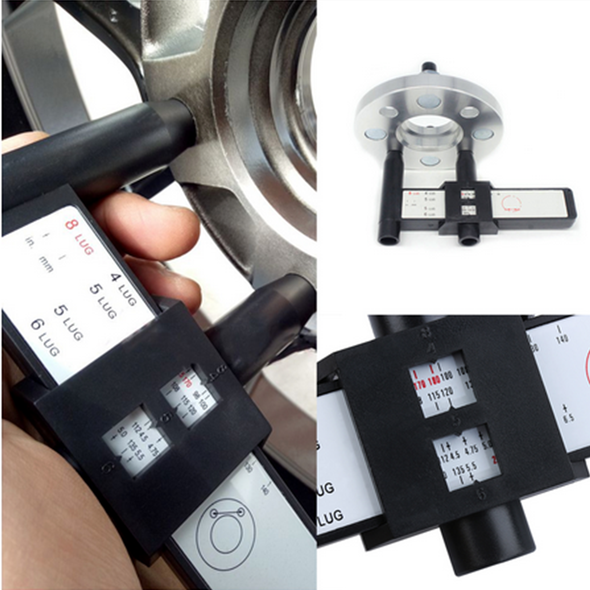Wheel PCD Bolt Pattern Gauge Tool 4 5 6 8 Holes Lug Measurement ...