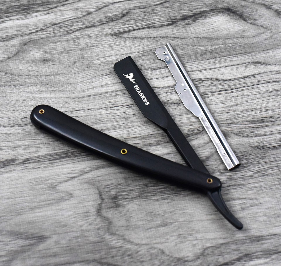 Stainless Steel Handle Straight Edge Barber Razor Folding Knife&10 ...