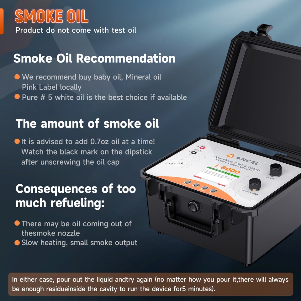 ANCEL L8000 Digital EVAP Turbo Smoke Machine Diagnostic Vacuum Leak ...