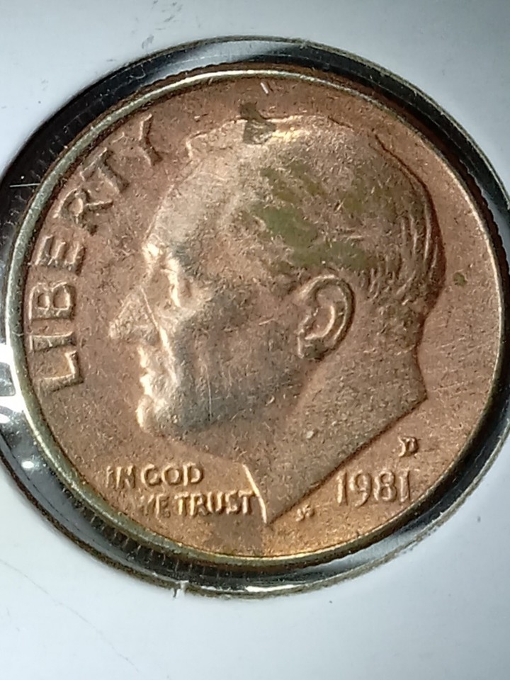 1981 Denver Roosevelt Dime With Entire Missing Clad Layer And D/D!! | eBay