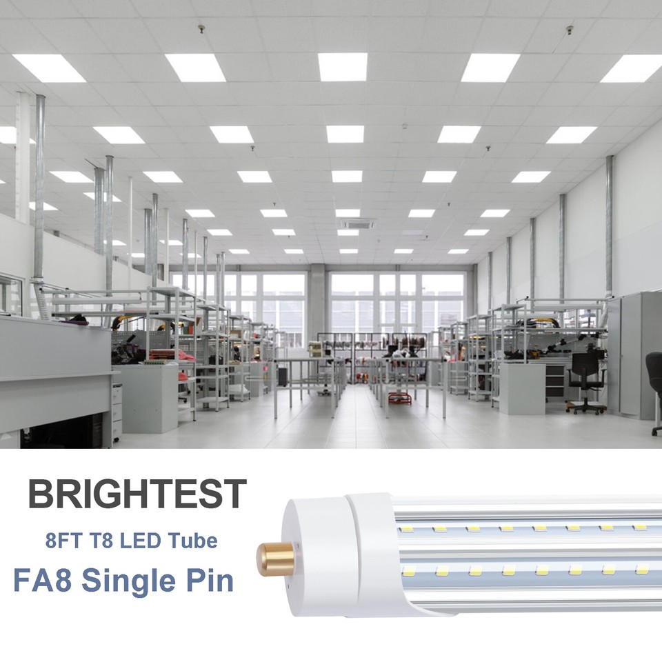 8FT LED Tube Light T8 T12 Single Pin FA8 Bulbs 45W 65W 90W 8Foot LED ...