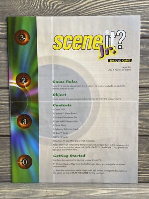 Mattel 2007 Scene It? Jr DVD Game Instructions Replacement Part Piece ...
