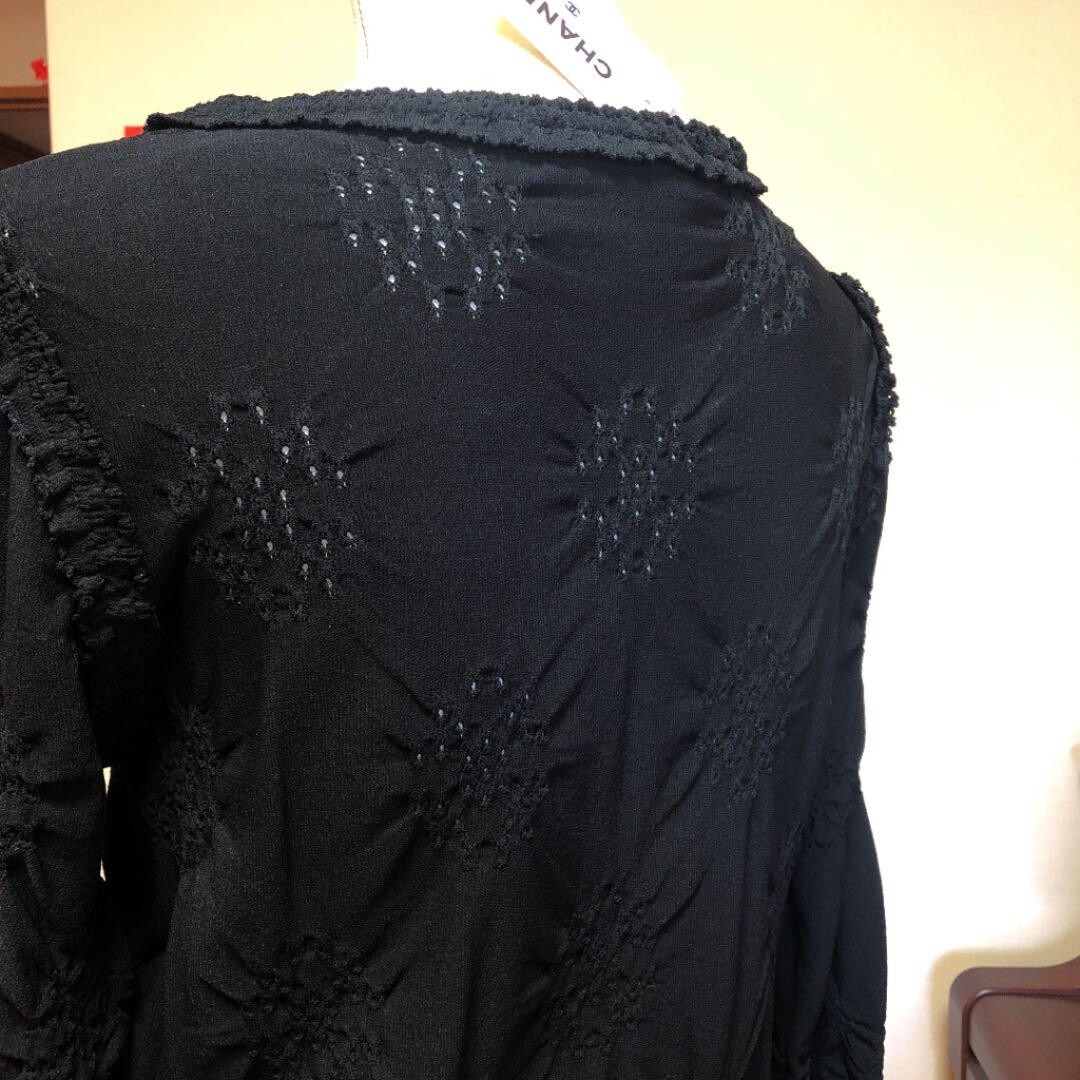 CHANEL P40325K02942 3/4 Sleeve Dress Silver Coco Mark Plate Women Size ...