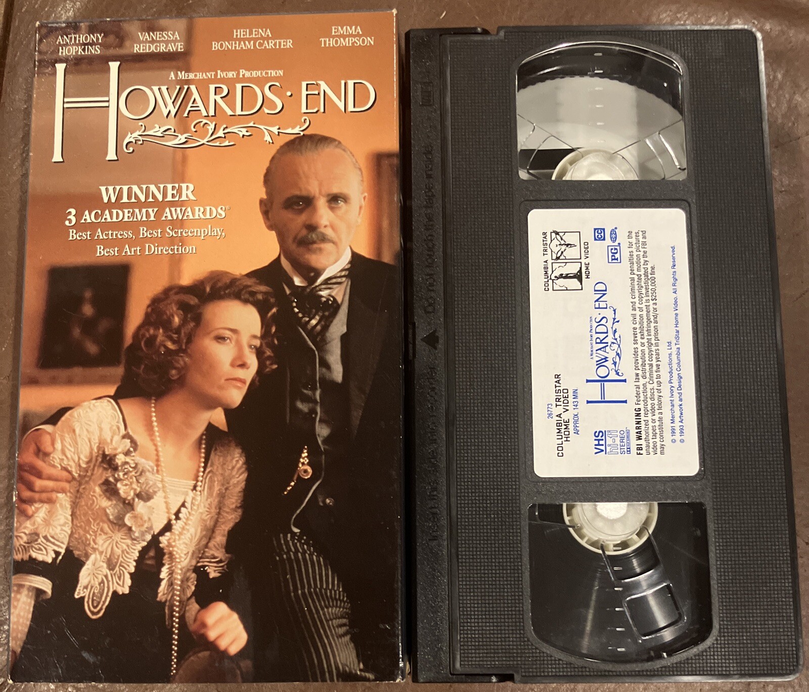 Howards End VHS 1993 Anthony Hopkins-Vanessa Redgrave-Emma Thompson ...