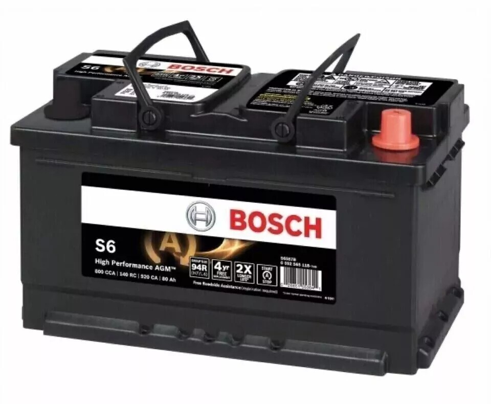 New BOSCH Battery AGM Valve Regulated BCI Group 49 CCA 850 170 Reserve ...