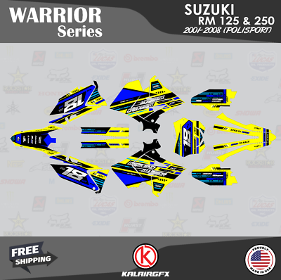 Graphics Kit for SUZUKI RM125 250 2001-08 POLISPORT RESTYLE Warrior ...