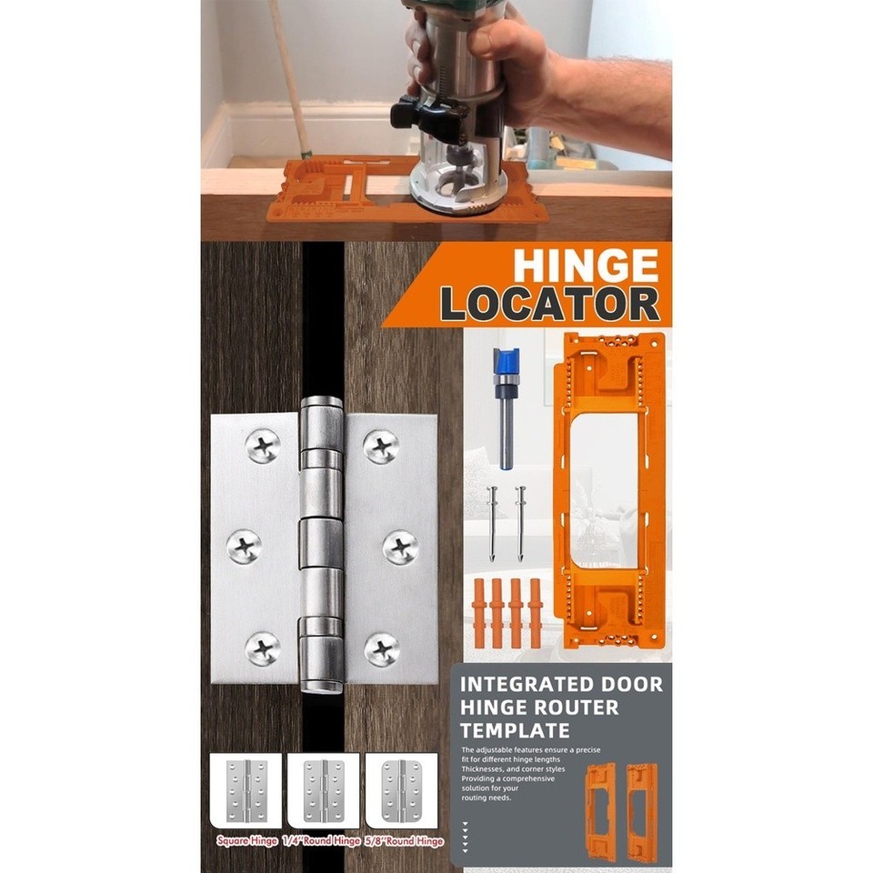 Adjustable Router Guide Template for Door Hinges For 2 1/For 2 to 6 ...