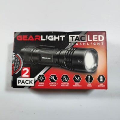 GearLight TAC LED Flashlight 2 Pack Compact Tactical Flashlights | eBay