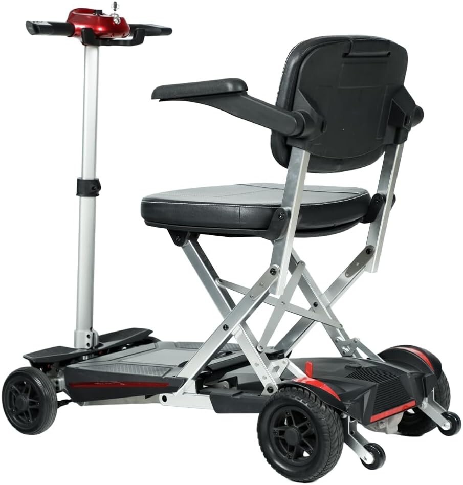 Folding Electric Mobility Scooter Foldable Travel Mobility Scooter Red ...