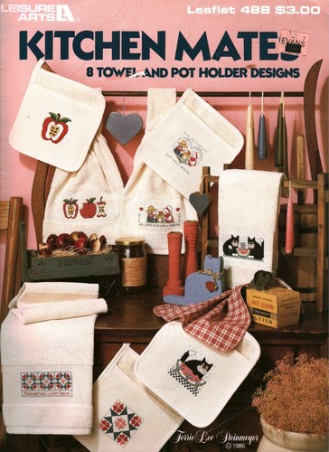 Kitchen Mates Towel and Pot Holder Designs Cross Stitch | Leisure Arts ...