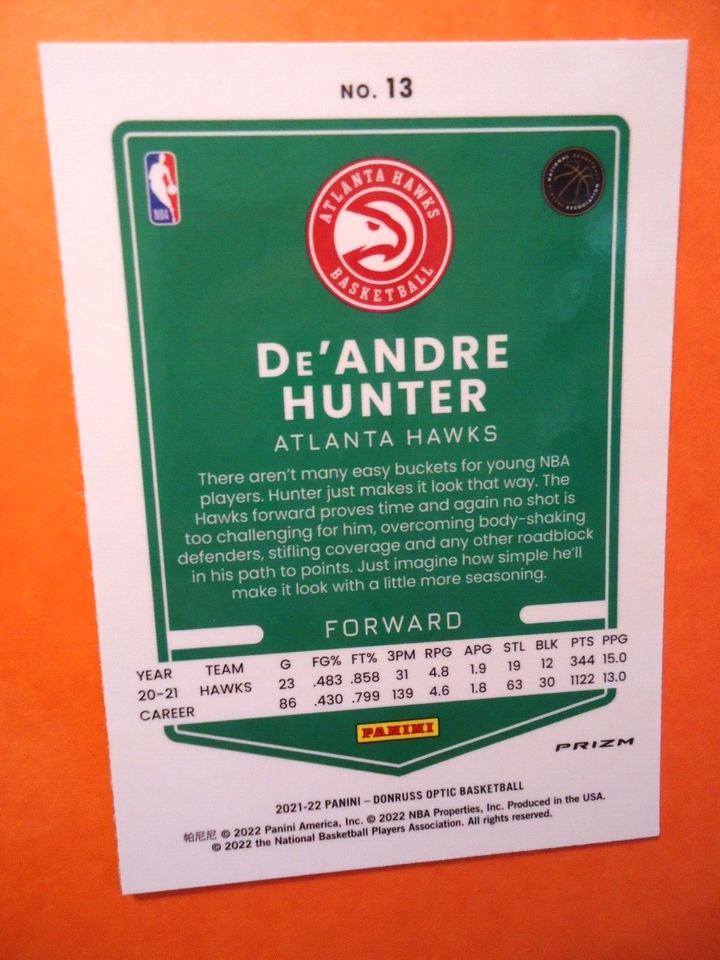 DeAndre Hunter - 2021-22 Panini Prizm Optic Basketball card #13 ...