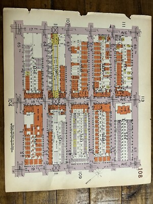 Vintage Brooklyn Desk Atlas color map 1929 New York Belcher Hyde Map Co ...
