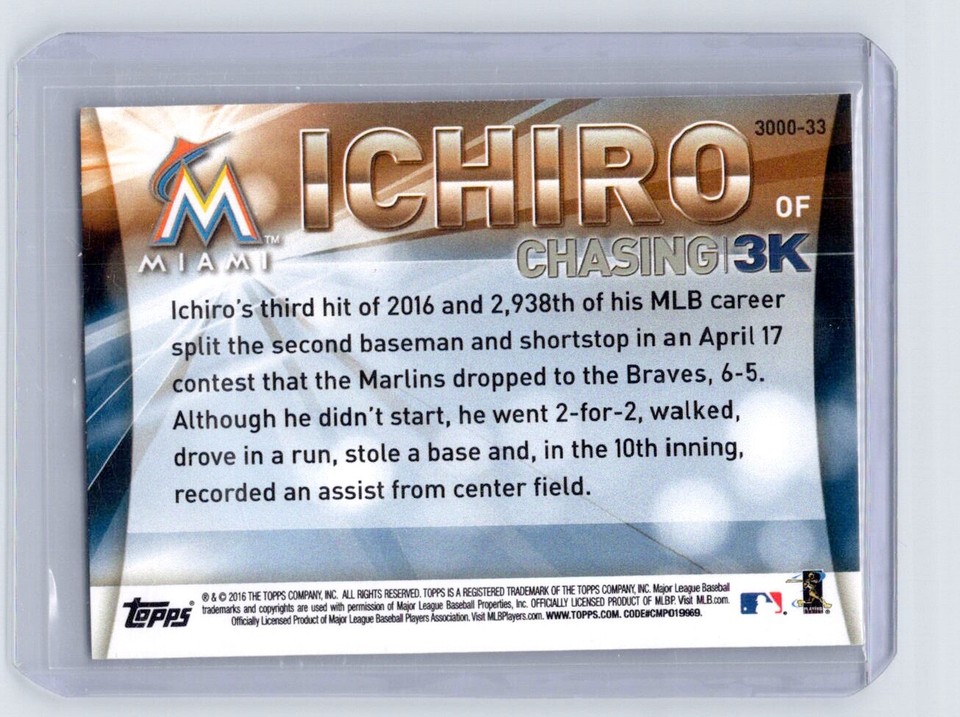 2016 Topps Update #3000-33 Ichiro Chasing 3,000 | eBay