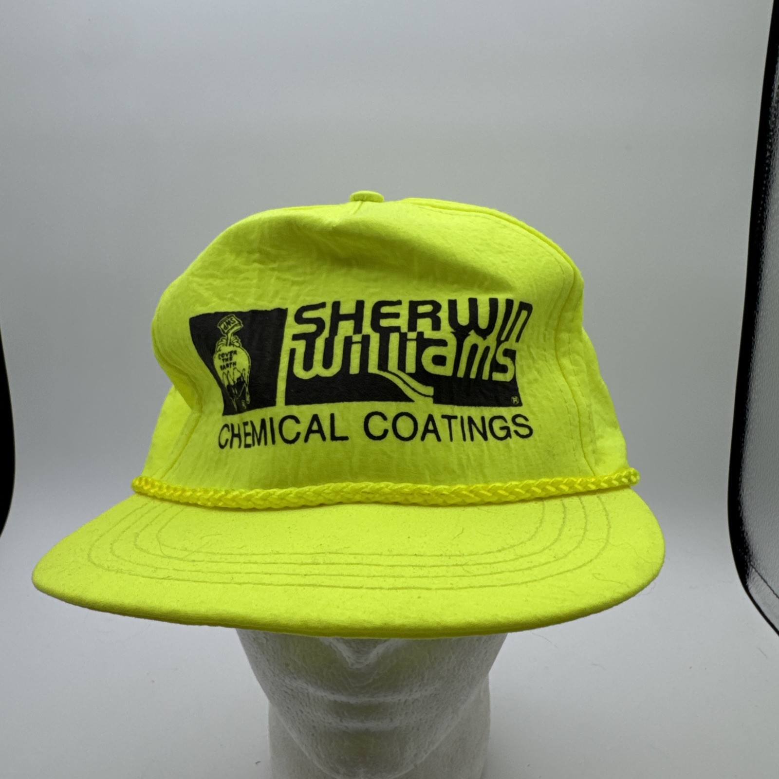Sherwin Williams Snapback Trucker Hat Cap Neon Yellow… - Gem