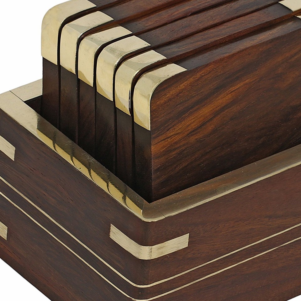 Wooden Drink Coasters Table Coaster for Tea Cups Coffee Mugs Beer Cans ...