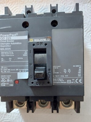 Square D QDL 32225 225 Amp Power Pact Circuit Breaker 240V | eBay