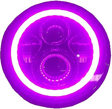 1pr 7" JTX LED Halo PINK and Amber Headlights Ford Falcon GS GT XP XR ...