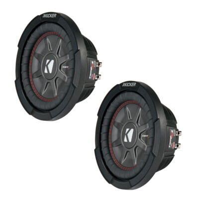 (2) Kicker 43CWRT82 Comp RT Shallow Suwboofer Dual 2 Ohm 8" Sub CWRT8 ...