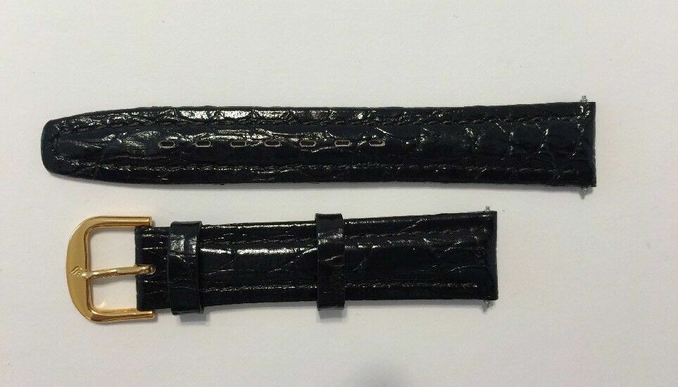 New Stuller 16/18/20 mm black/brown Crocodile Grain Men's watch band | eBay